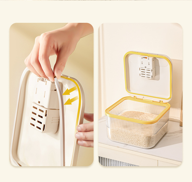 10L Airright Rice Storage Bin Plastic Cereal Dry Food Storage Container ...